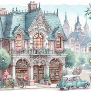 Shabby Chic Library 2 Clipart Bundle/10 Watercolour JPG Junk Journal ...