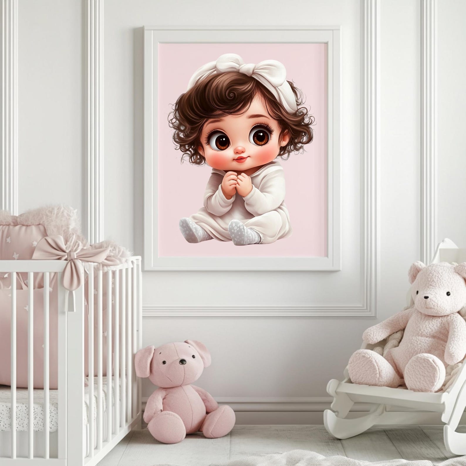 Adorable Chibi-style Newborn Baby Girl Clipart, 16 PNG, Transparent ...