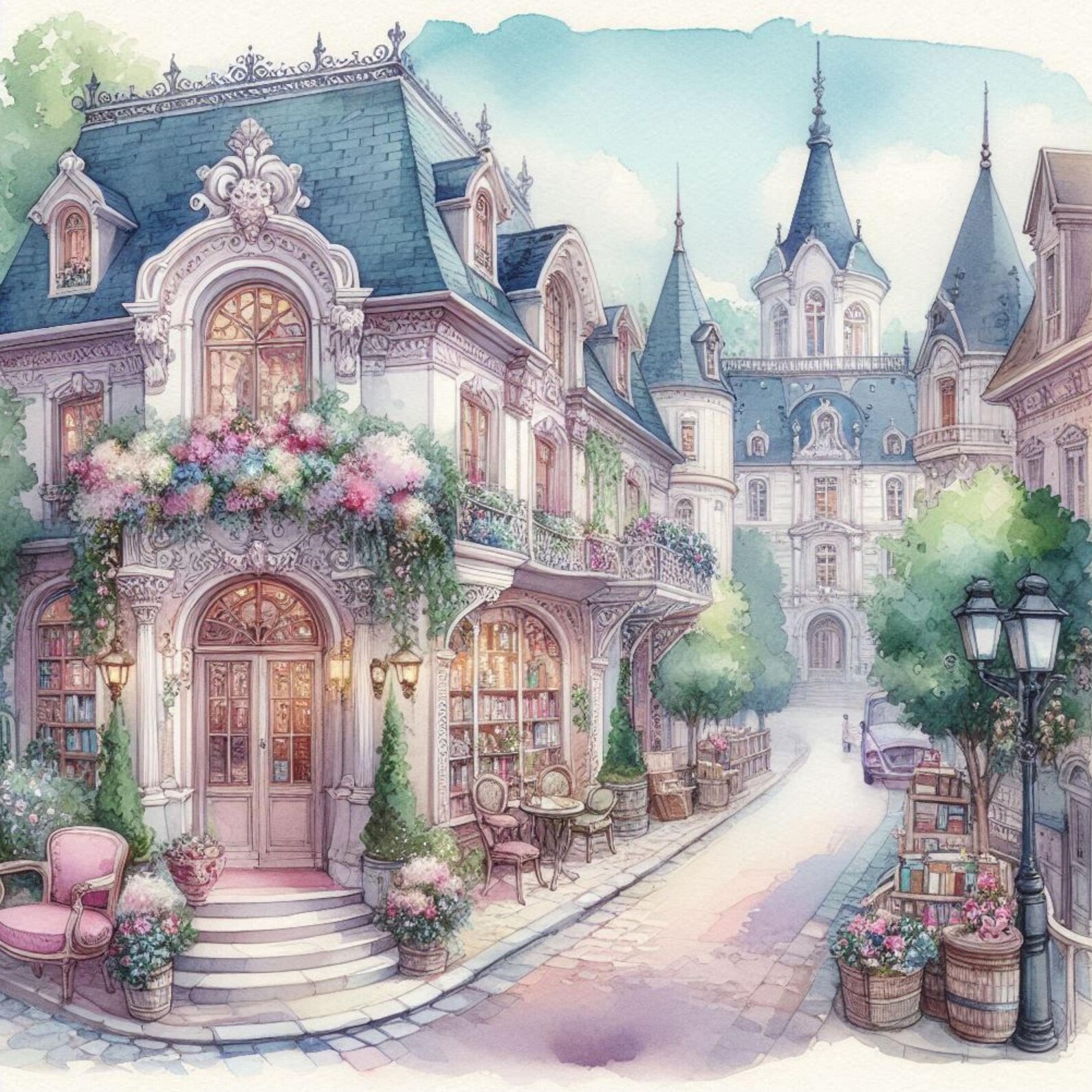 Shabby Chic Library 2 Clipart Bundle/10 Watercolour Jpgs Junk Journal ...