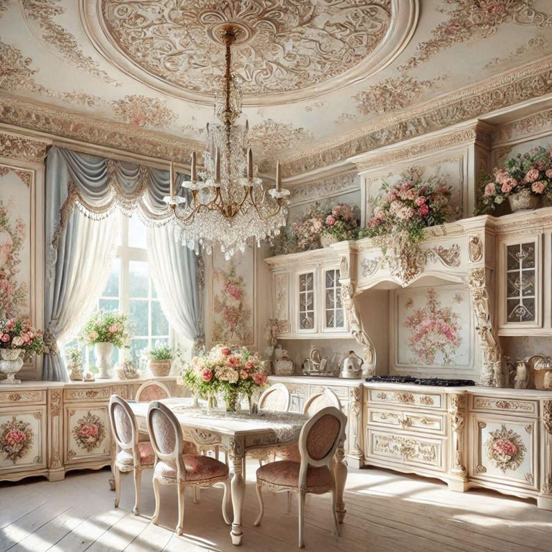 Rococo Kitchen Clipart Bundle 10 High Res Watercolor JPG for Junk ...