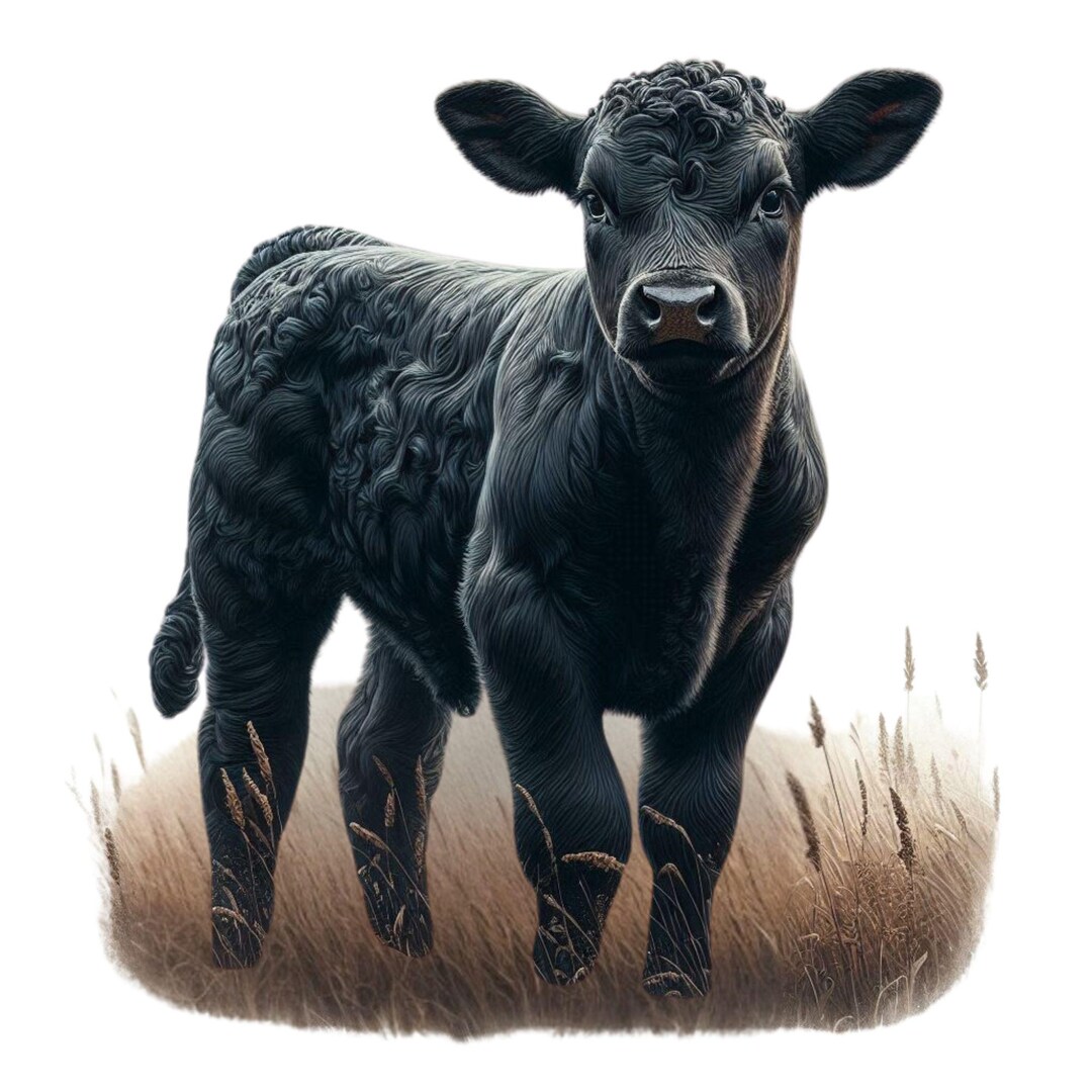 Cattle PNG, Black Calf, Beef Cows PNG, Black Angus, Digital Download ...