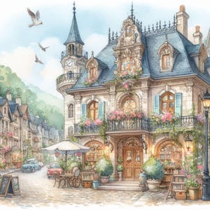 Shabby Chic Library 2 Clipart Bundle/10 Watercolour JPG Junk Journal ...