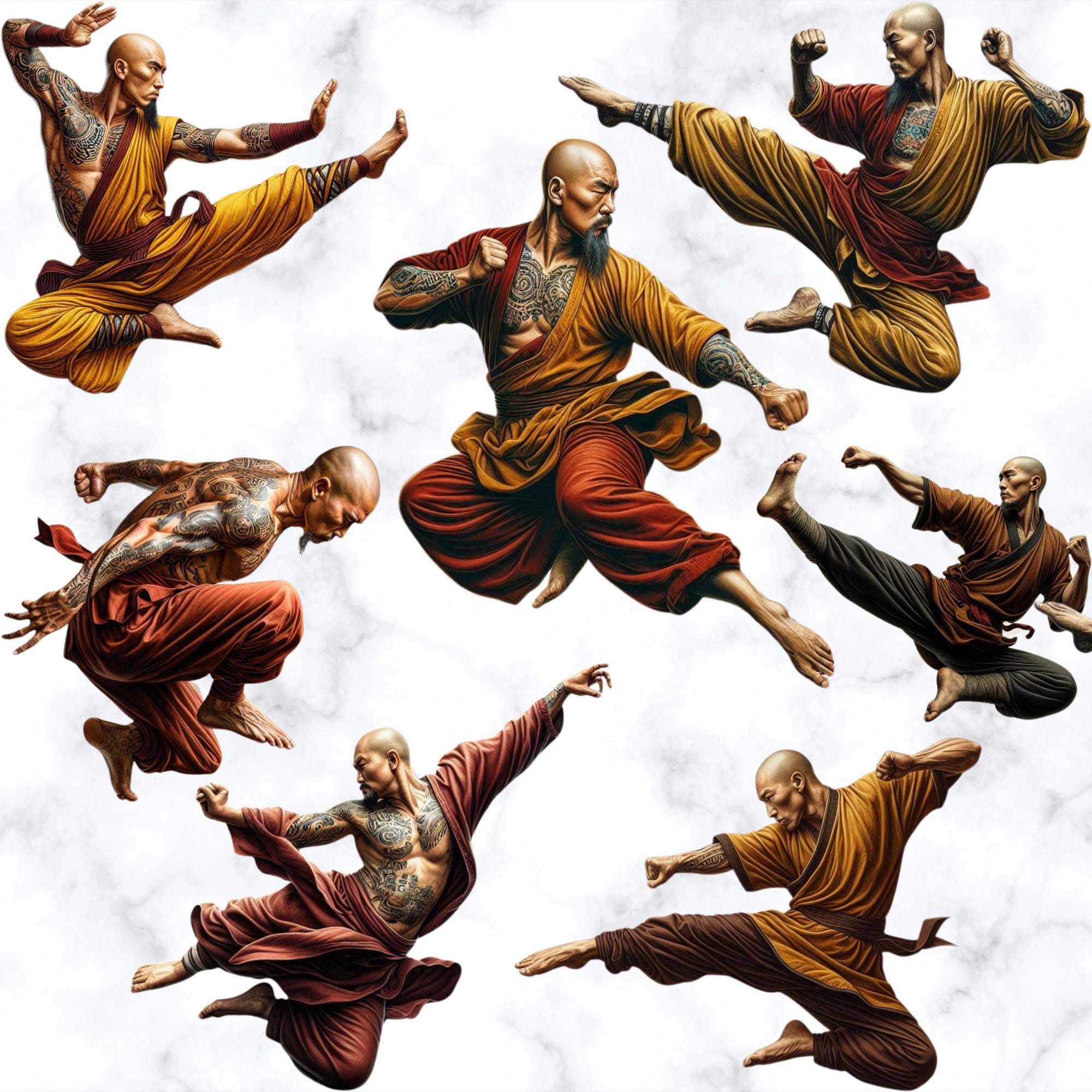 Shaolin Kungfu Clipart, Shaolin Monk Clip Art, Shaolin Tshirt Design ...