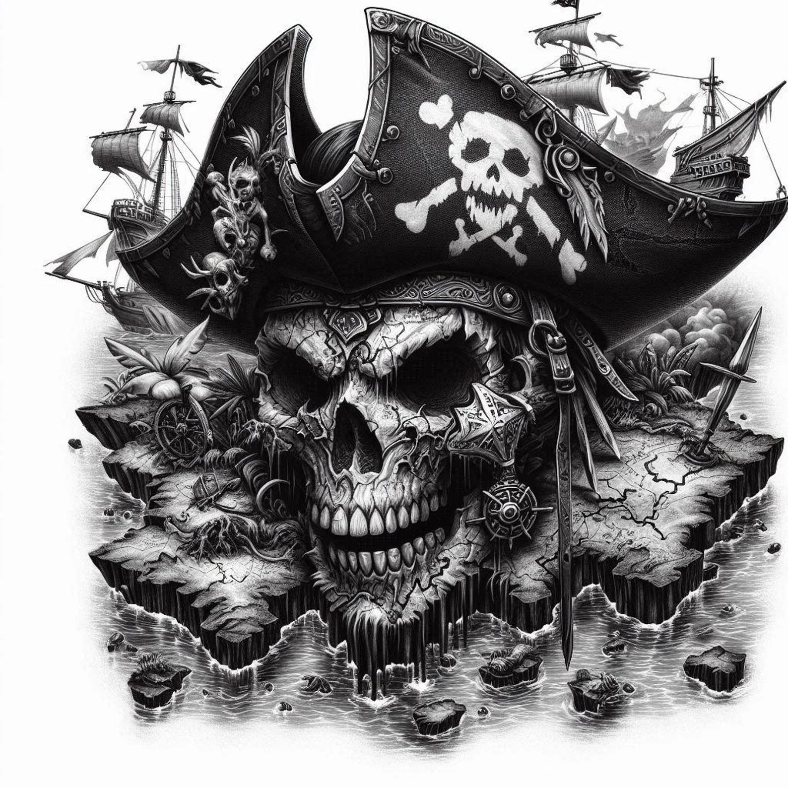 Pirate Map PNG Clipart Bundle – 14 Vintage Treasure Map Pngs, Old ...