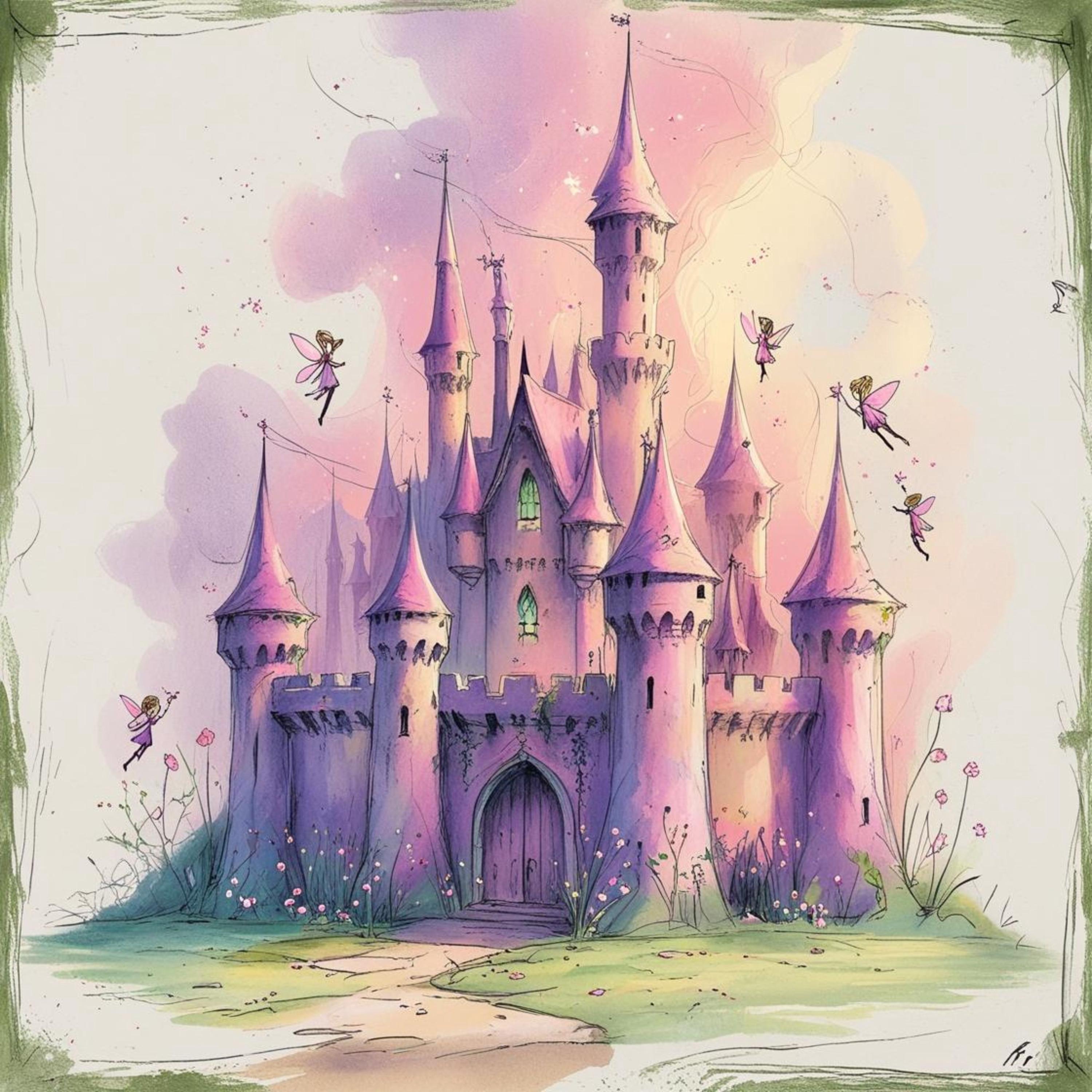 Whimsical Fairy Tale Castle Digital Paper – 12 JPG Pastel Princess ...