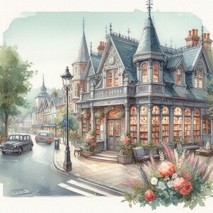 Shabby Chic Library 2 Clipart Bundle/10 Watercolour JPG Junk Journal ...