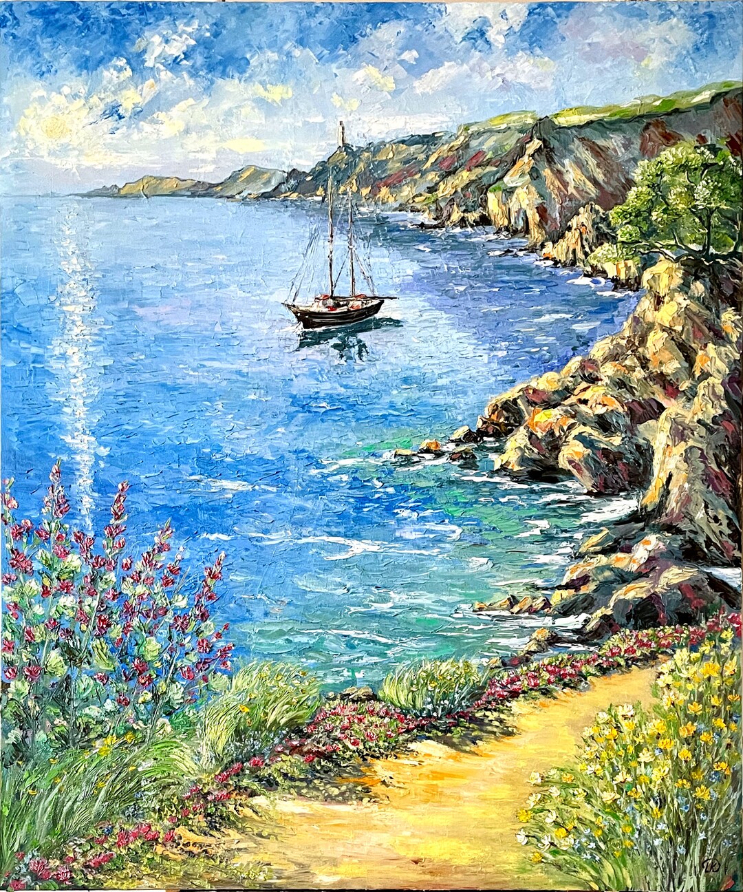 Seascape Sailboat Oil Painting | Handcrafted Maritime Artwork | 120 X ...