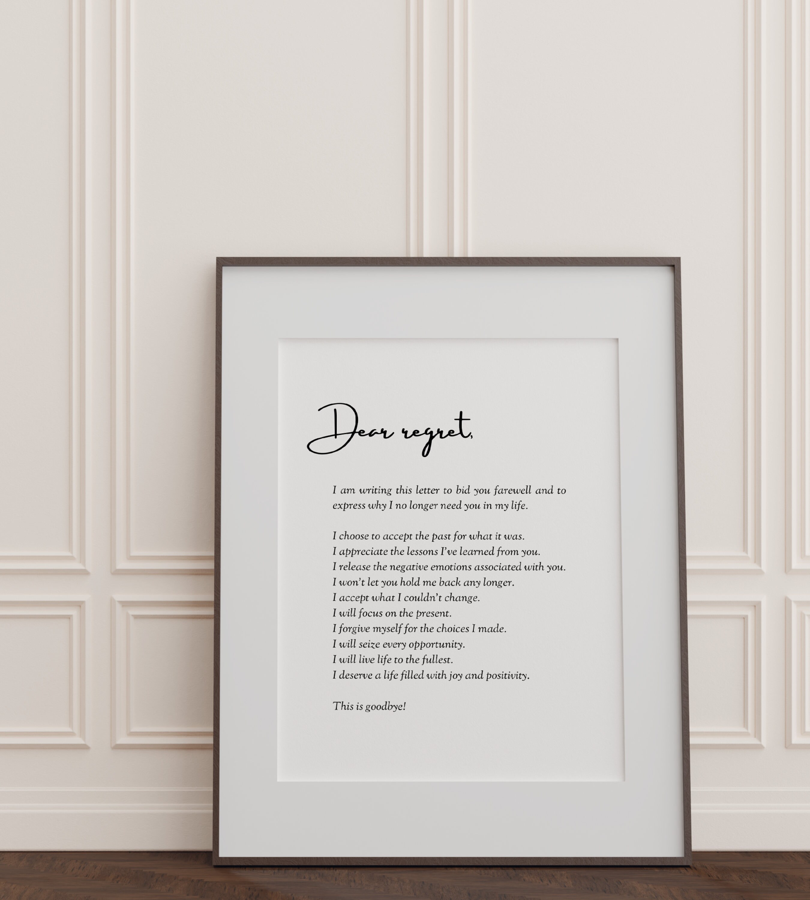 Dear Regret Digital Print | Instant Download | Wall Art | Printable ...