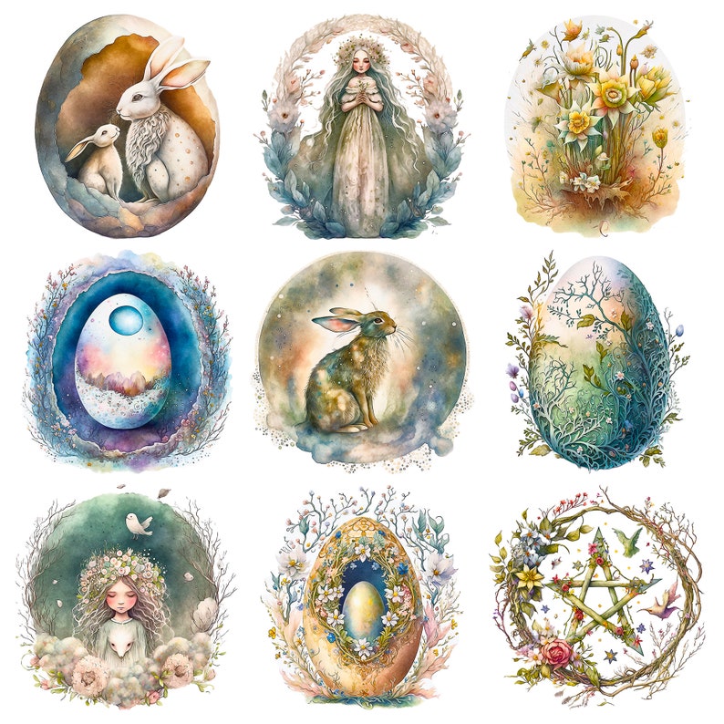 Ostara Clipart Set Wiccan Spring Equinox Celtic Easter - Etsy UK
