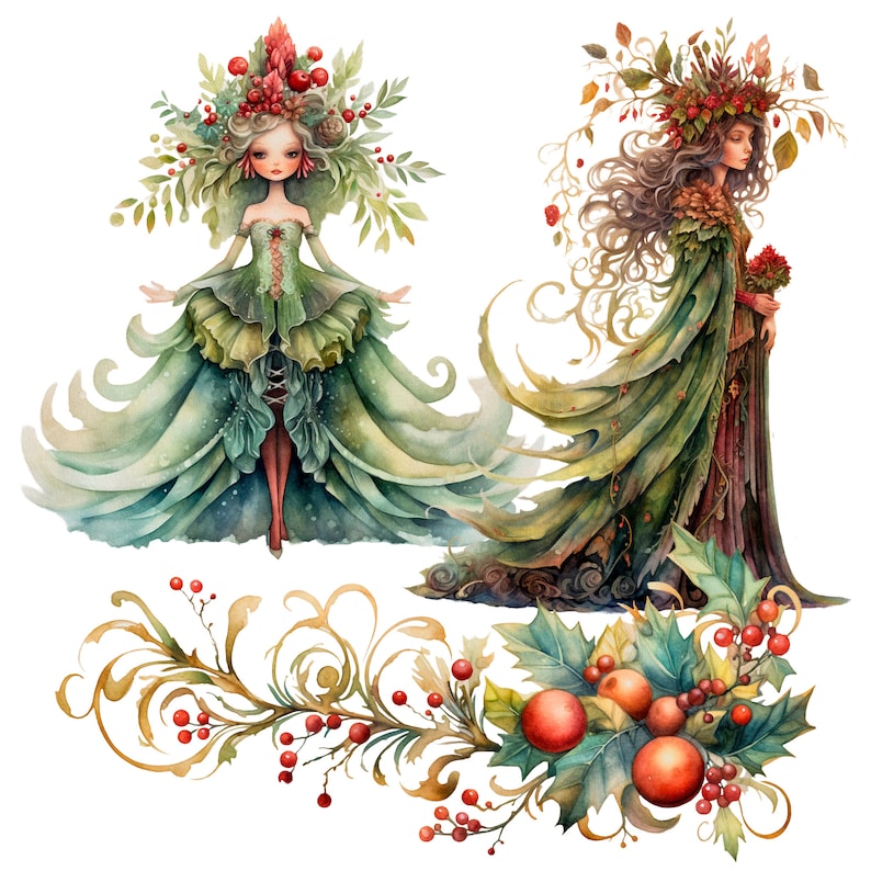 Winter Solstice Clipart Set Yule Wiccan & Pagan Christmas Celebration ...