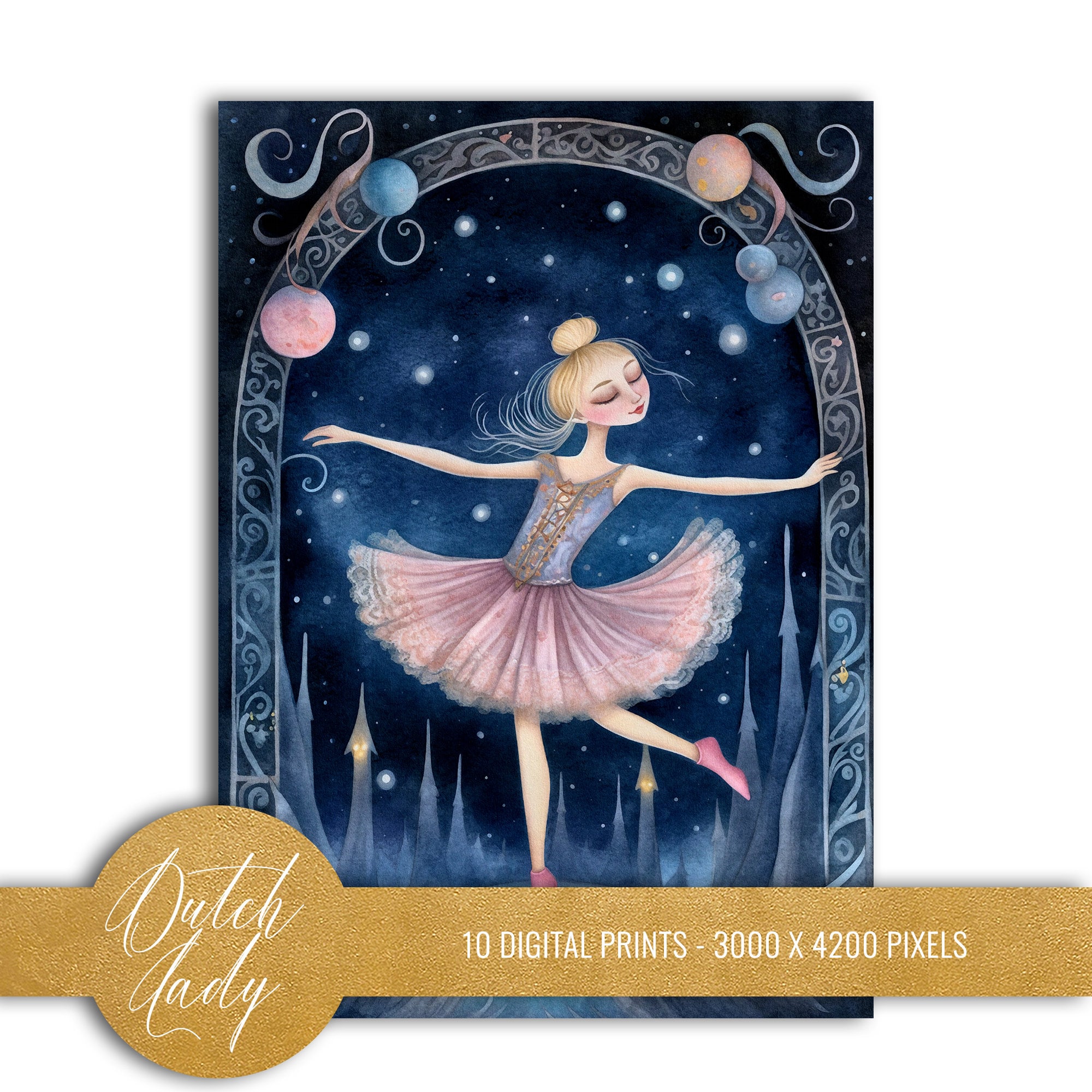 Ballet Dancers Postcard and Poster Set - Printable Digital Card Designs ...