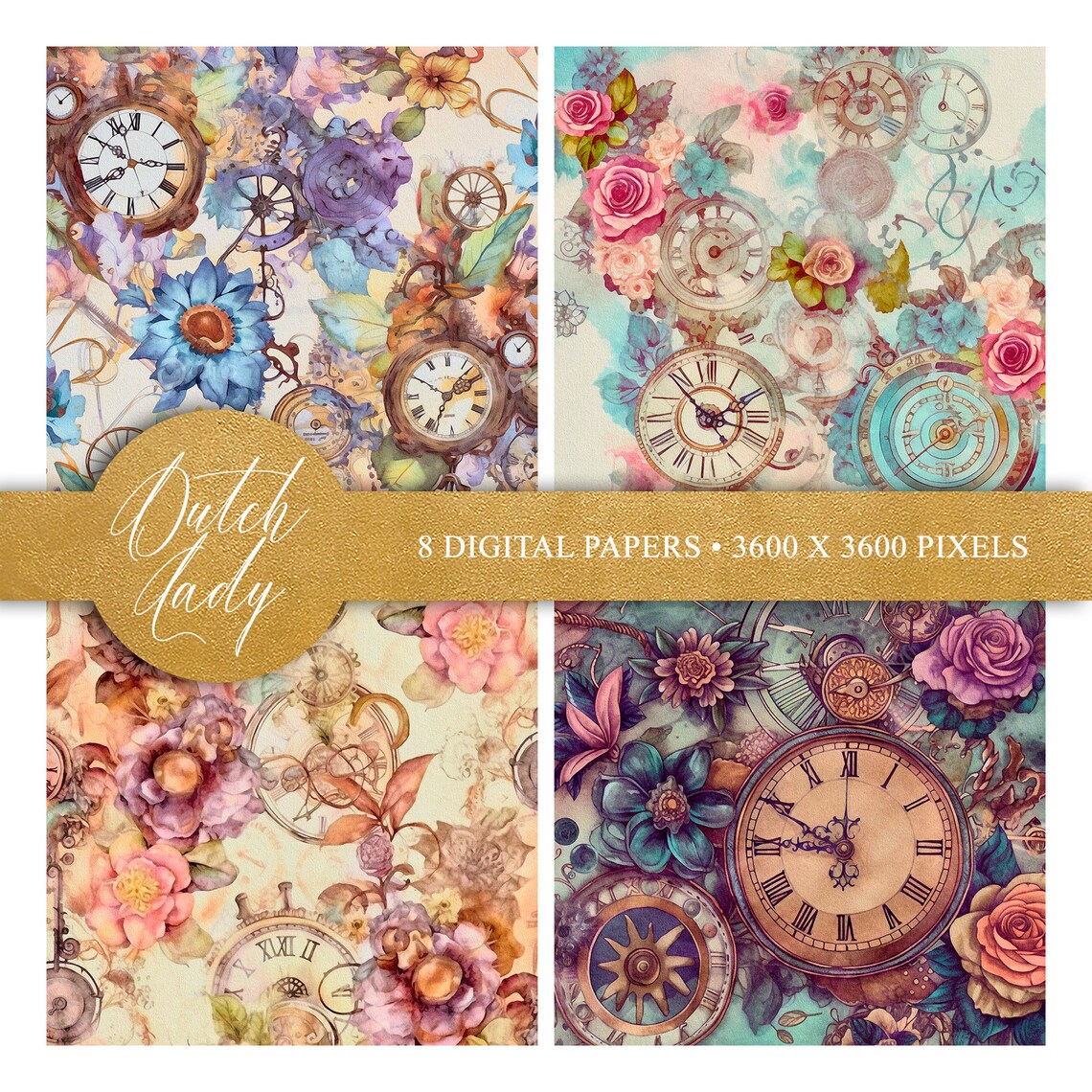 Victorian Pastel Steampunk Digital Backgrounds Printable - Etsy