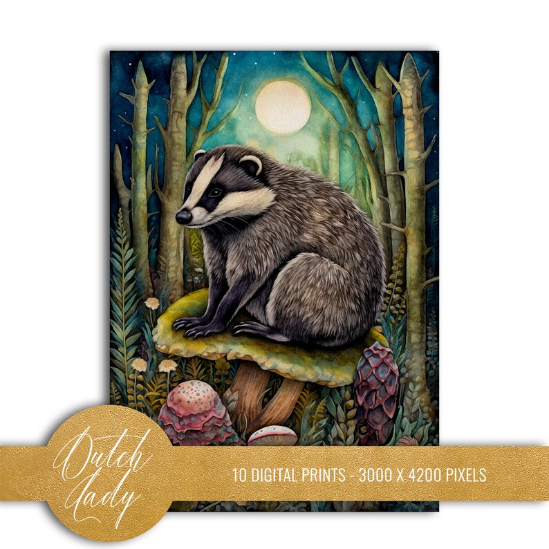 Boho Forest Animals Postcard & Poster Set (digital Download) - Etsy
