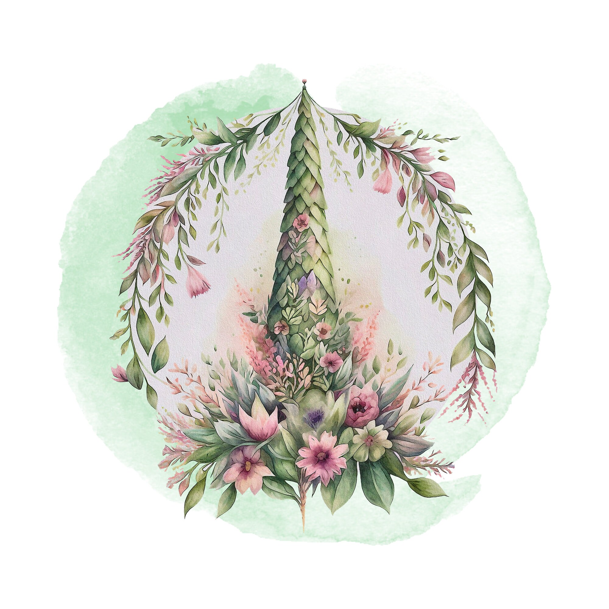 Beltane Clipart Set - Wiccan & Pagan May Celebration - Watercolor ...