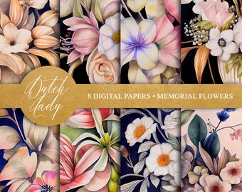 Gothic Roses Digital Paper Watercolor Roses Scrapbooking - Etsy