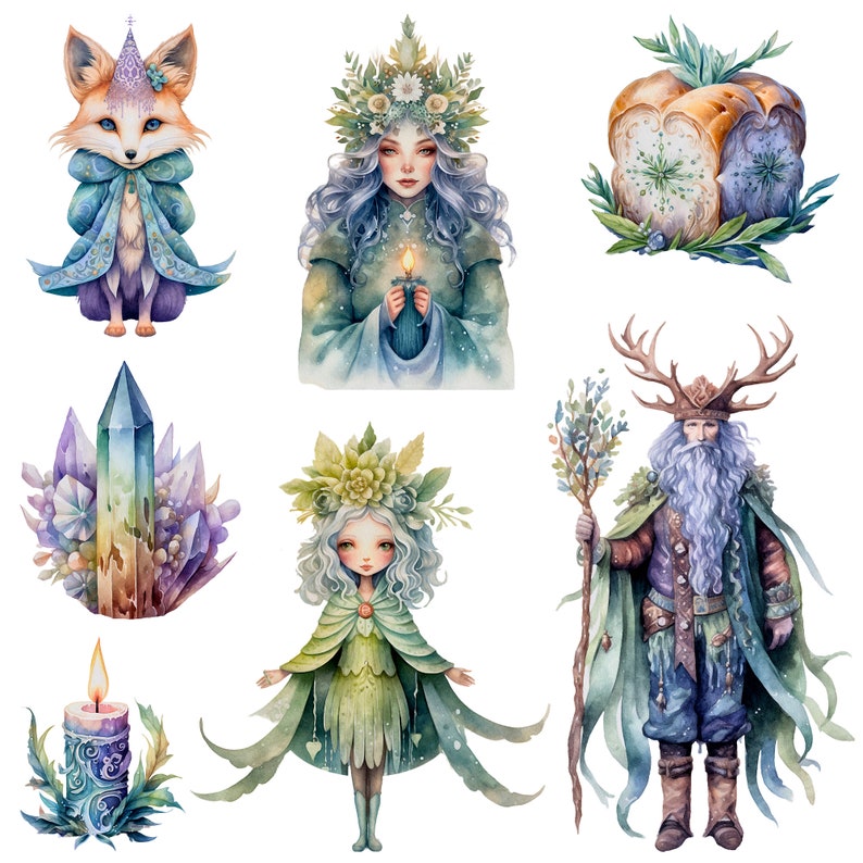 Imbolc Clipart Set End of Winter Celebration Wiccan & Pagan February ...