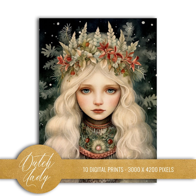 Yule Goddesses Postcard and Poster Set - Printable Digital Art ...