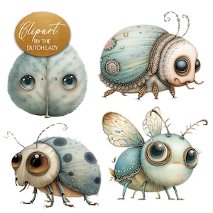 Cute Bugs Clipart Set, Childrens Illustration Style Graphics ...
