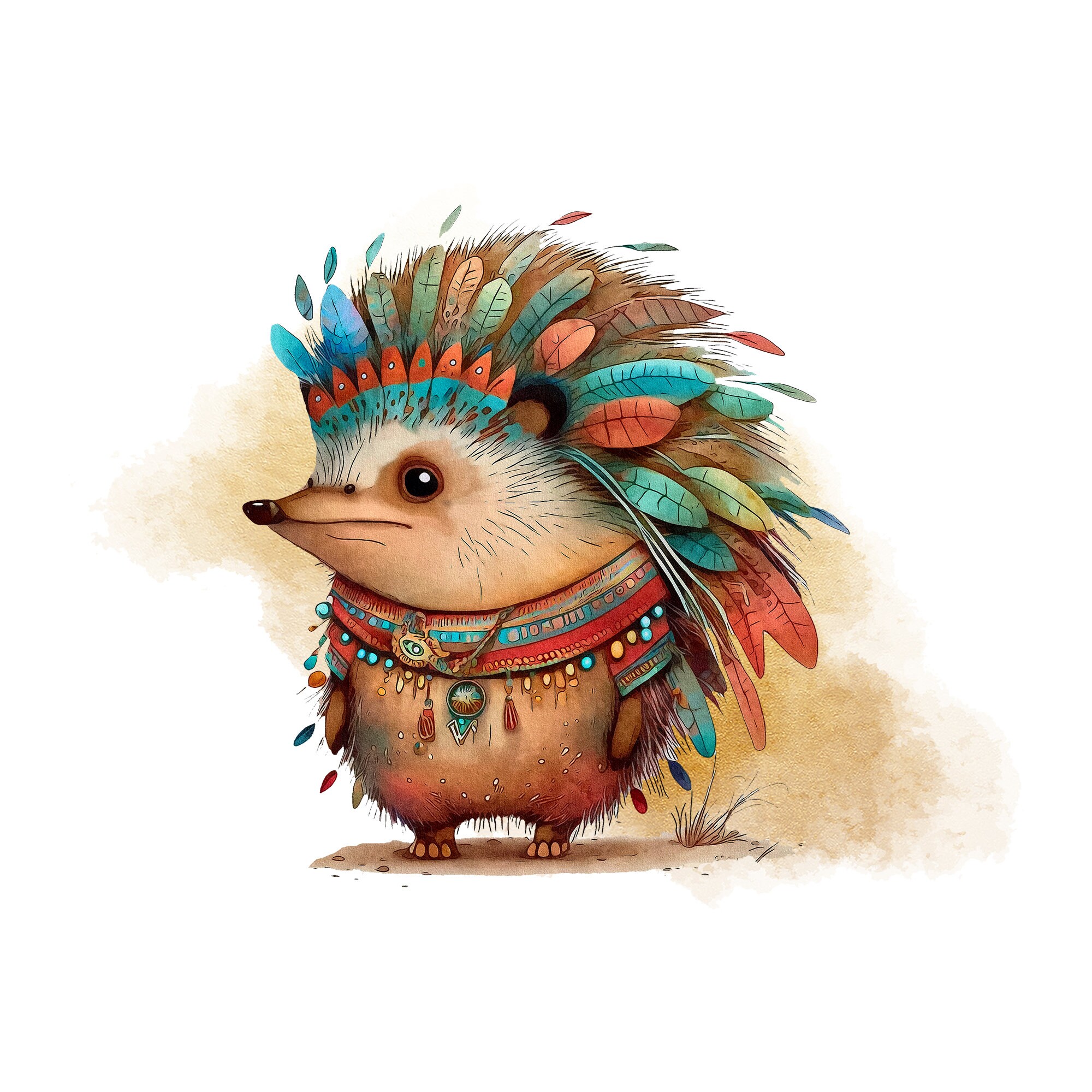 Tribal Forest Animals Clipart Set Watercolor Woodland Boho Style ...