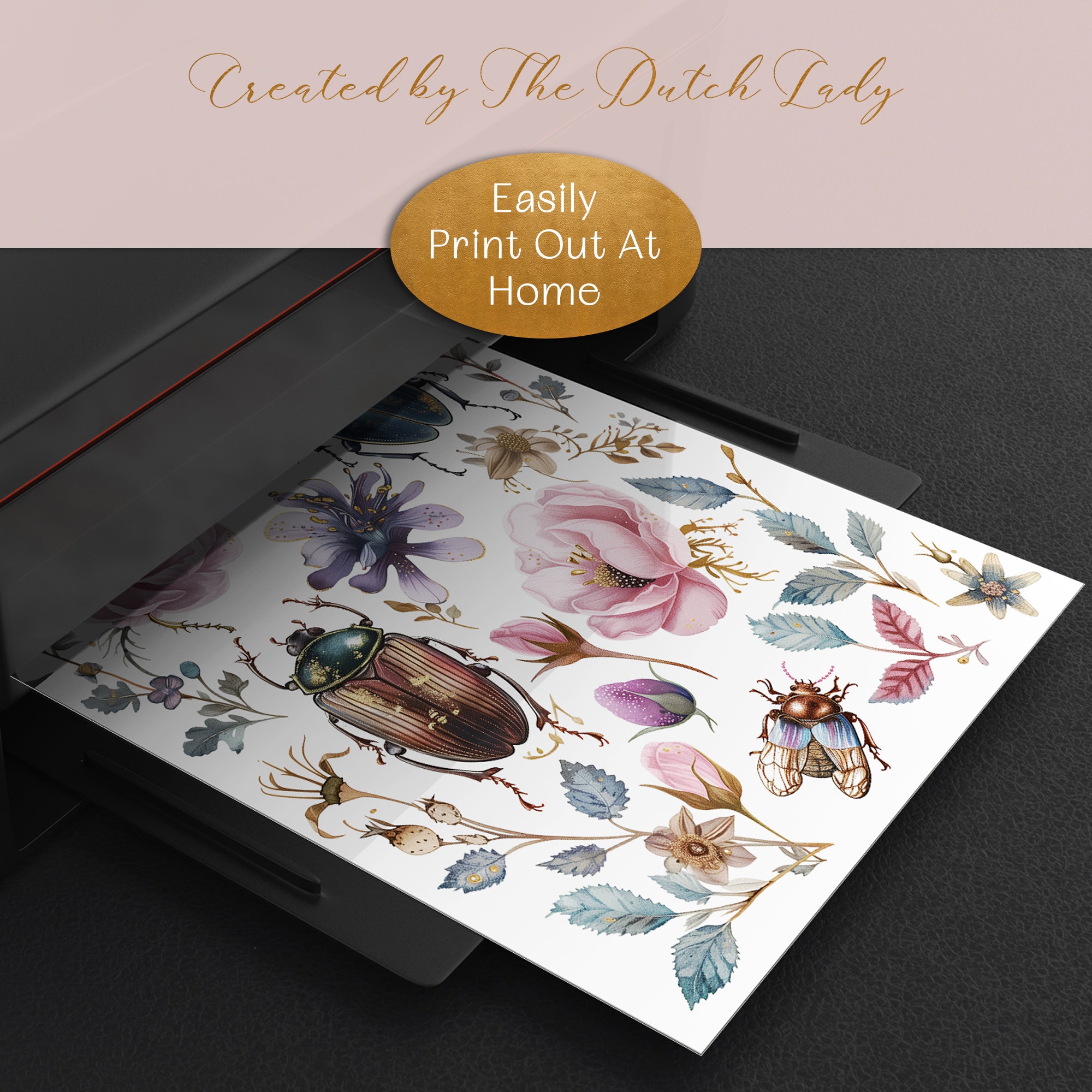 Victorian Beetles PRINTABLE Decoupage Sheets, Digital Junk Journal ...