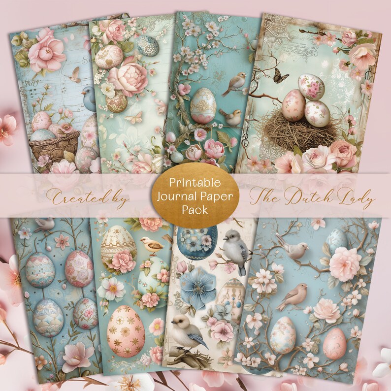 Easter Themed PRINTABLE Decoupage Sheets, Digital Scrapbook Ephemera ...