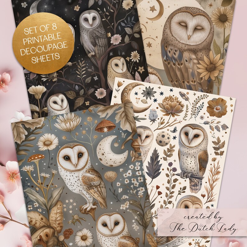 Owl Theme PRINTABLE Journal Paper Pack, Digital Scrapbook Papers ...