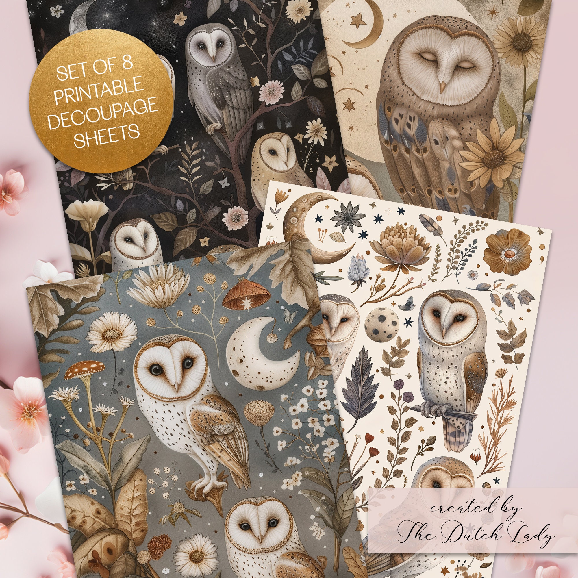 Owl Theme PRINTABLE Journal Paper Pack, Digital Scrapbook Papers ...