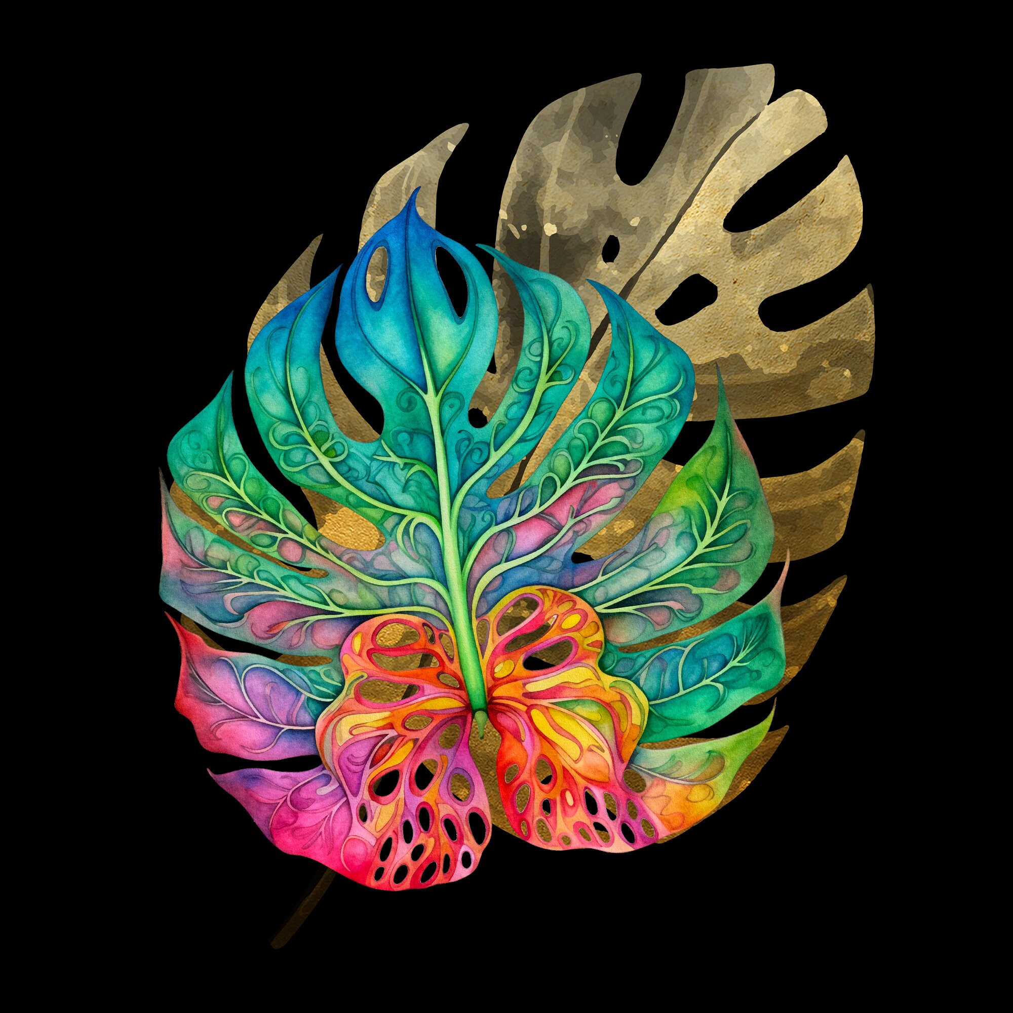 Tropical Birds Clipart Set - Colourful Jungle Bird & Monstera Leaves ...