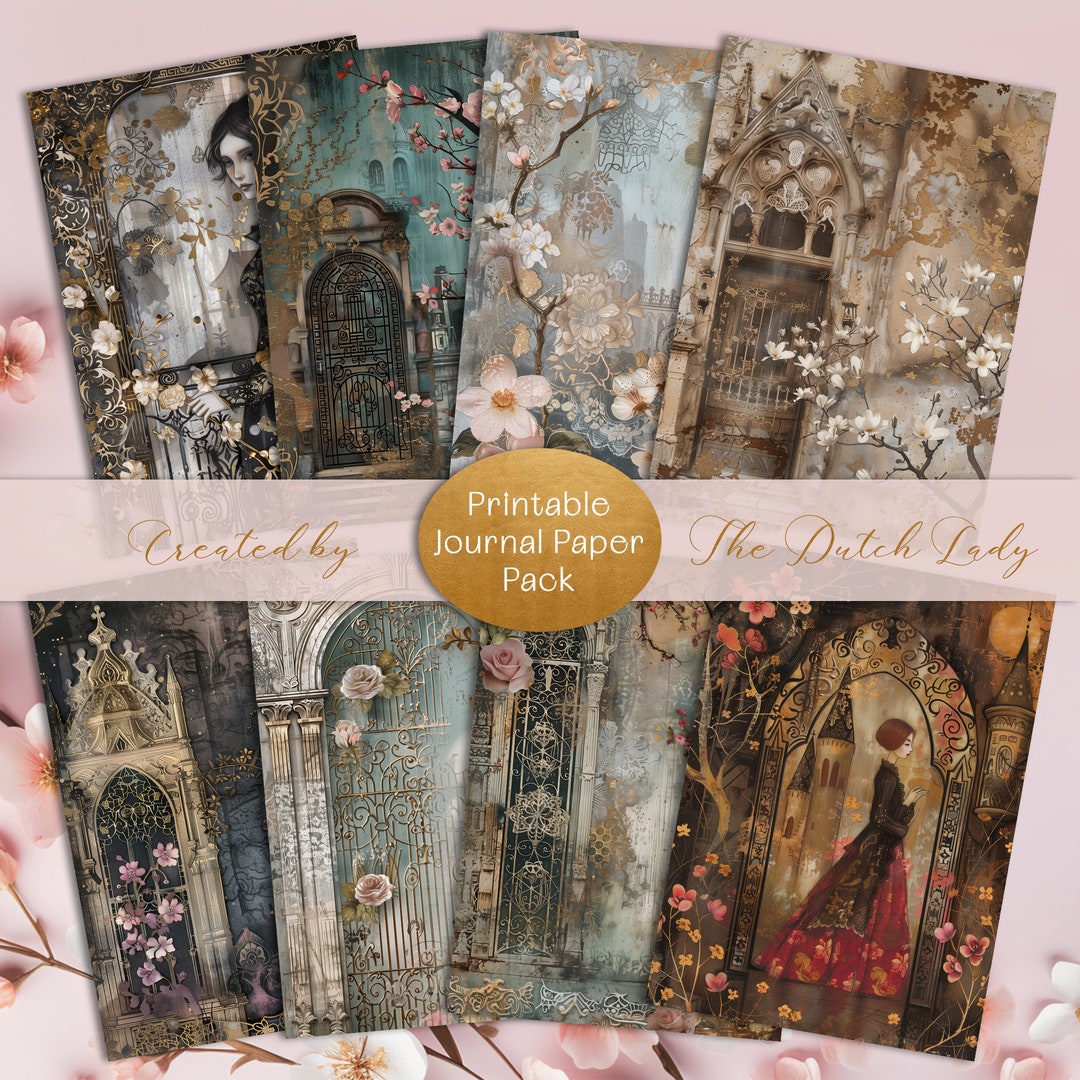 Victorian Gates Journal Paper: Gothic Decoupage, Scrapbook (digital ...