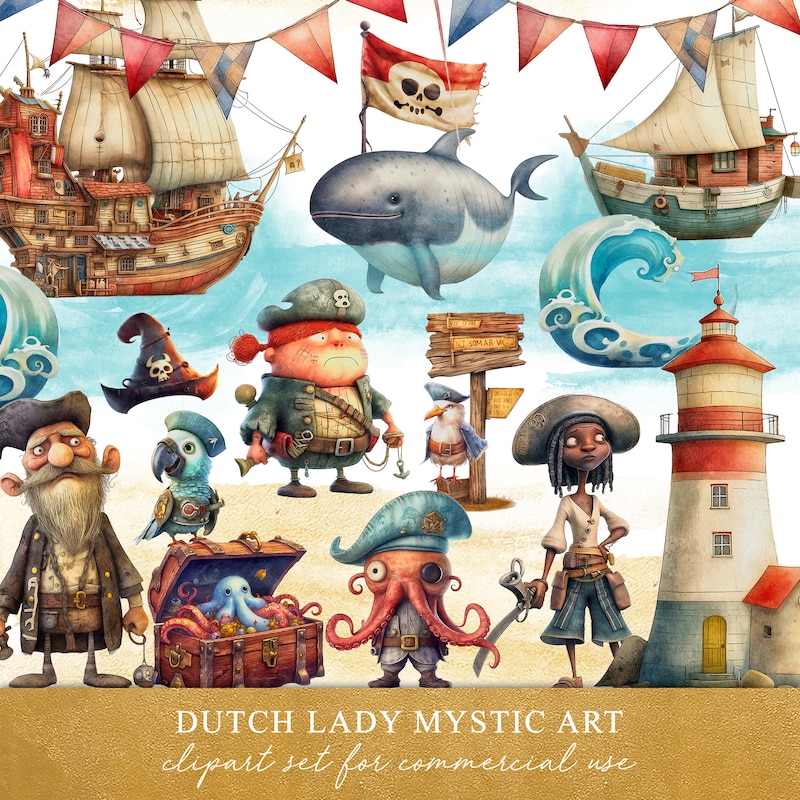 Pirate Waves Clipart - Etsy UK