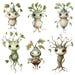 Botanical Creatures Clipart Set, Whimsical Illustrations, Fantasy ...