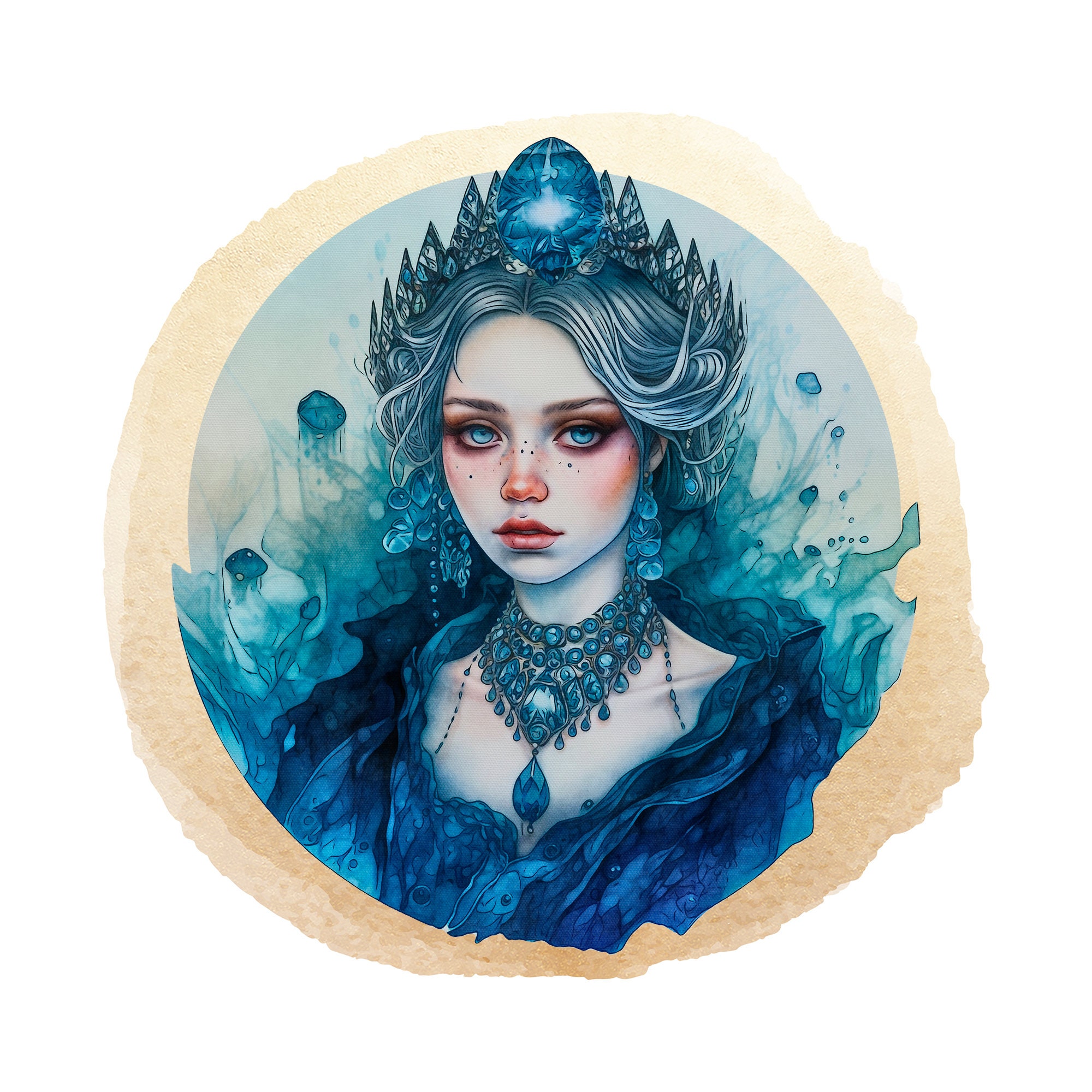 Crystal Girls Clipart Set Fantasy Stones, Jewelry, Frames Fairytale ...