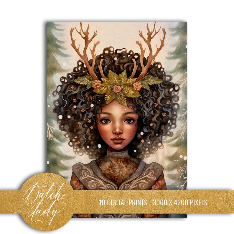 Yule Goddesses Postcard and Poster Set - Printable Digital Art ...