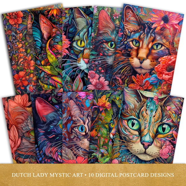 Modern Cat Art - Etsy