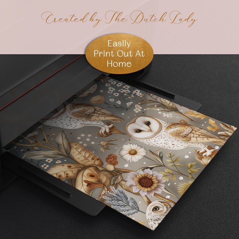 Owl Theme PRINTABLE Journal Paper Pack, Digital Scrapbook Papers ...