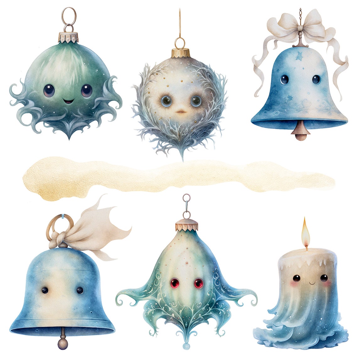 Winter Wonderland Clipart Set Weird, Whimsical & Cute Watercolor ...