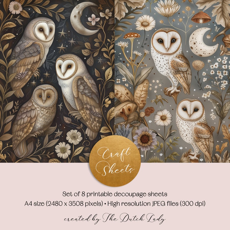 Owl Theme PRINTABLE Journal Paper Pack, Digital Scrapbook Papers ...