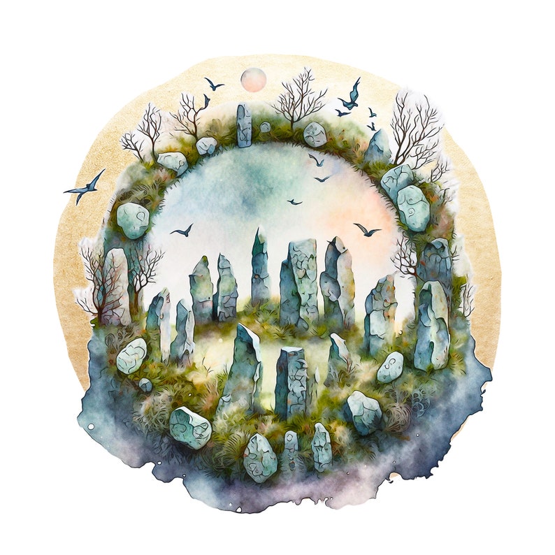 Ostara Clipart Set: Wiccan Spring Equinox Watercolor PNG (instant ...