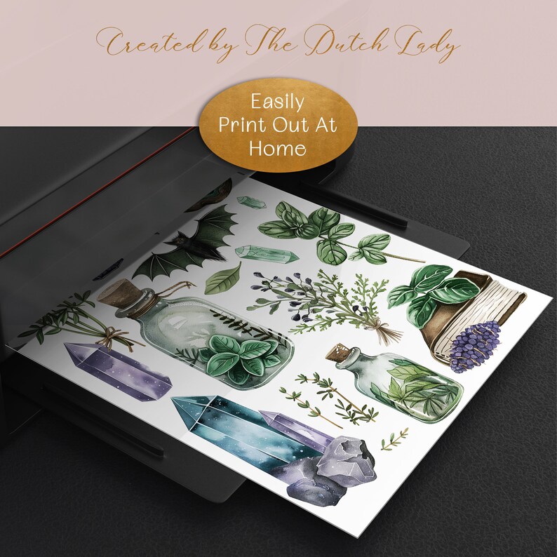 Witchy Stuff PRINTABLE Decoupage Sheets, Digital Journal Papers, Book ...