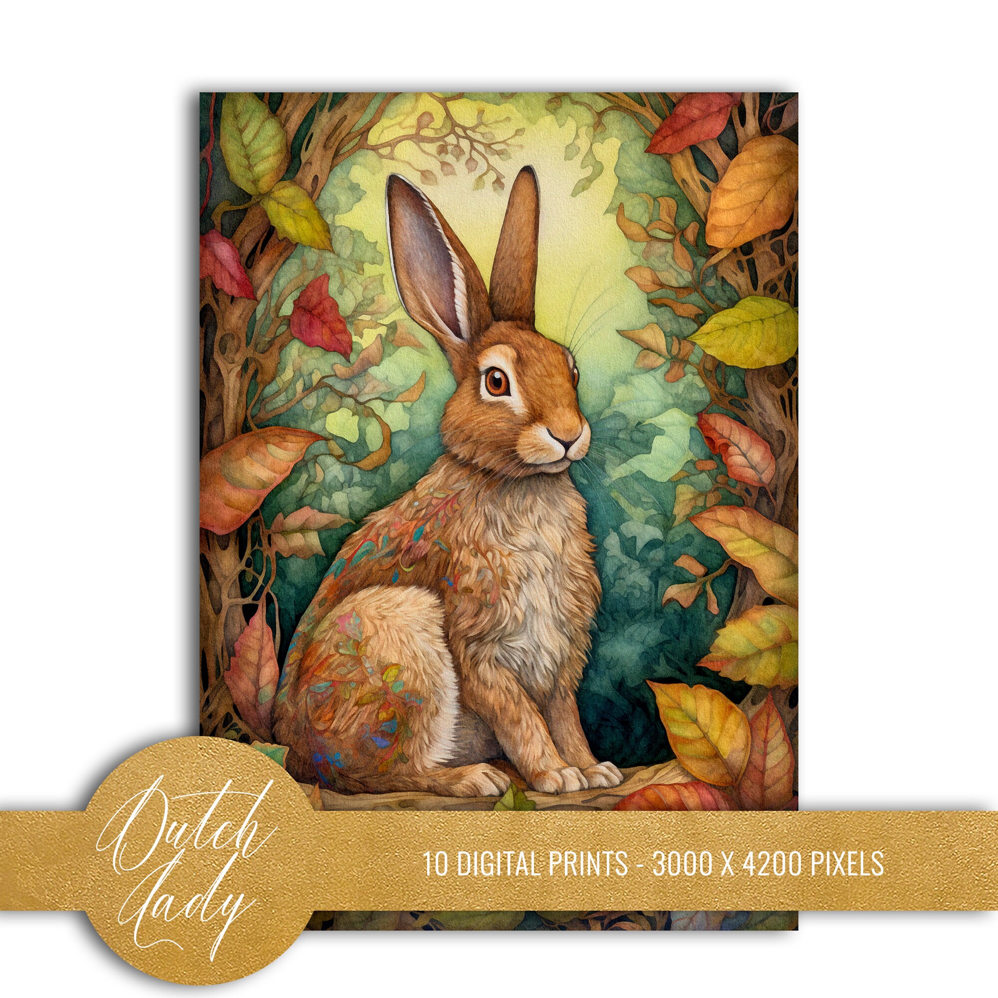 Boho Forest Animals Postcard & Poster Set (digital Download) - Etsy