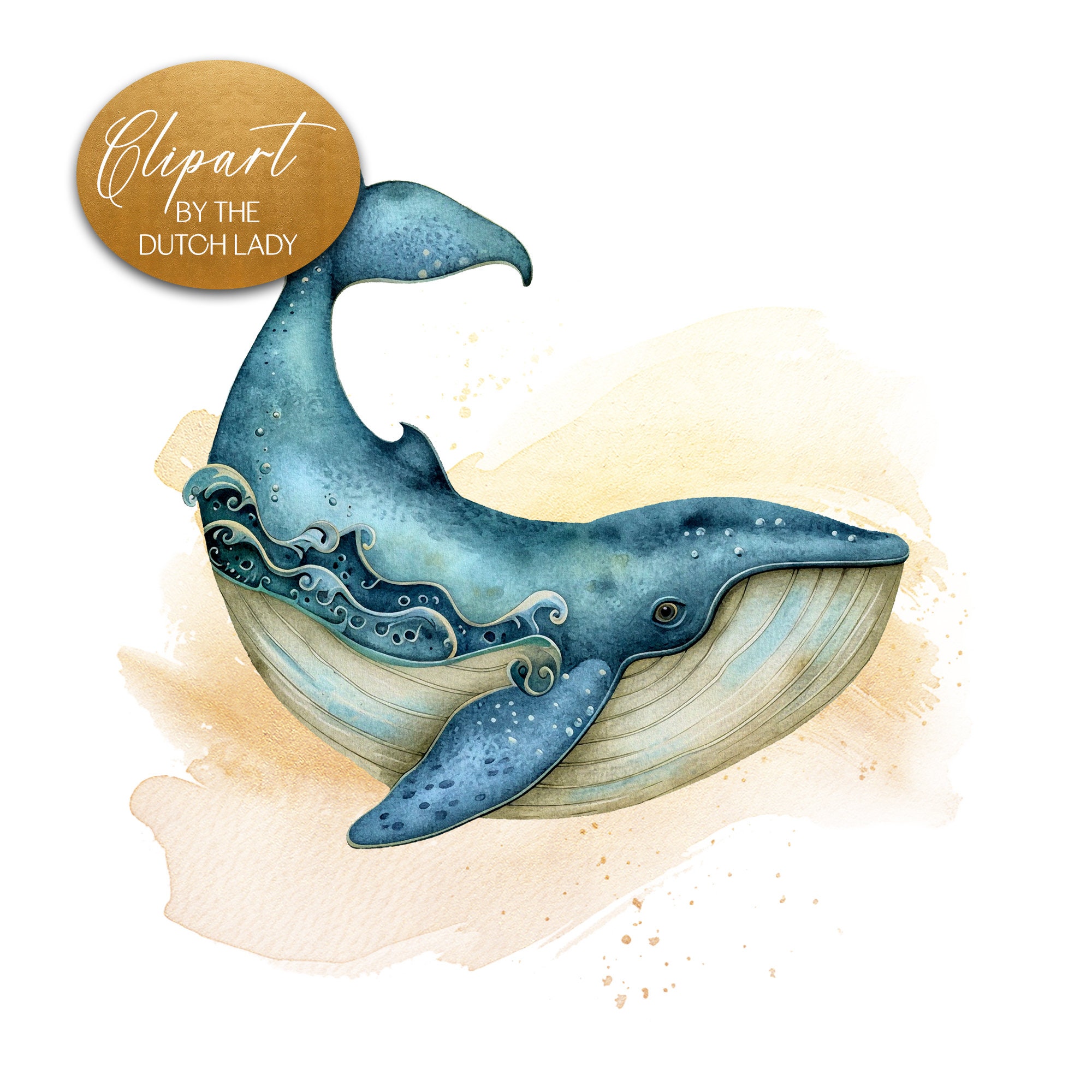 Whimsical Whales Clipart Set Enchanted Ocean & Sea Graphics Whale in ...