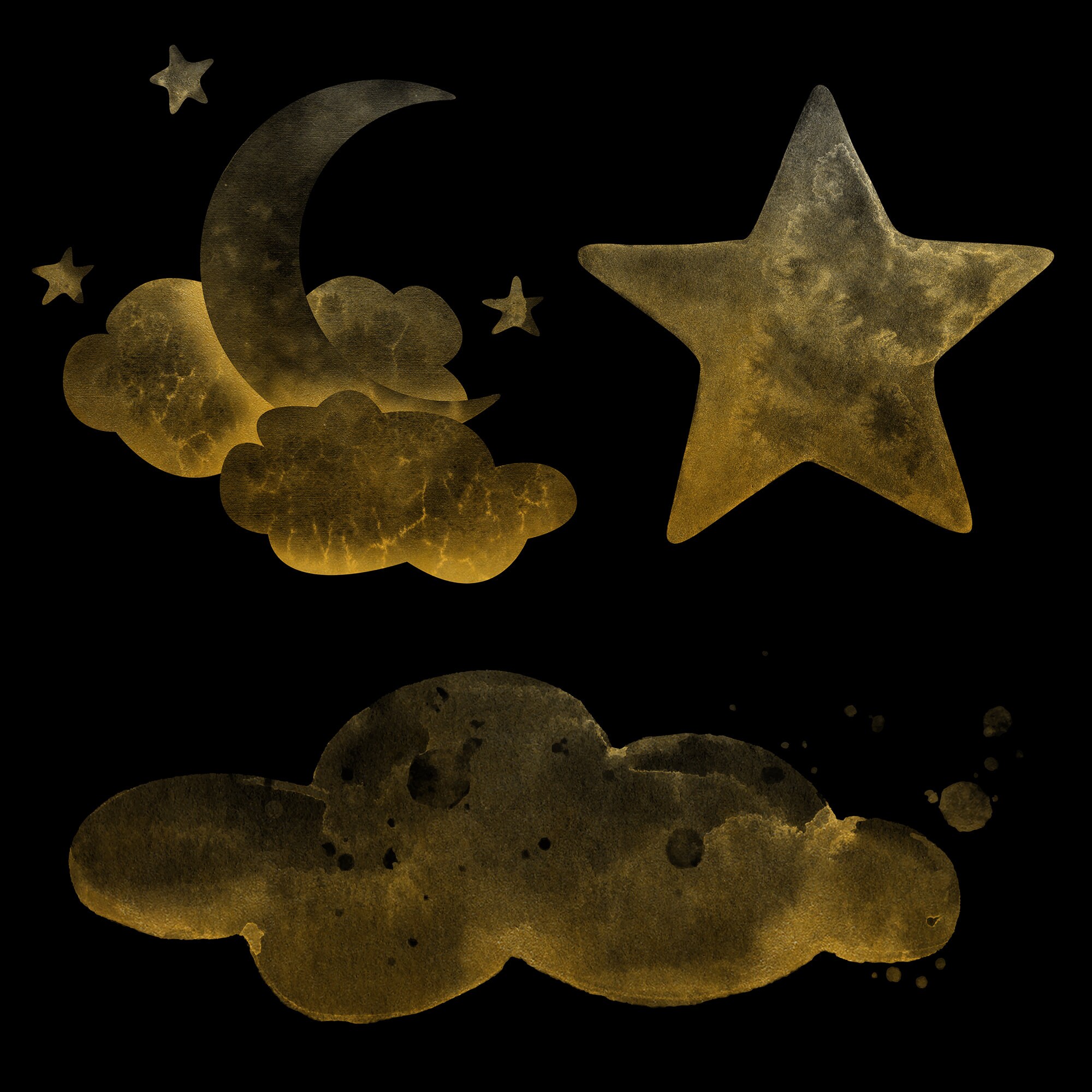 Celestial Mystic Clipart Set Cute Sun Moon Star Cloud Graphics Fantasy ...