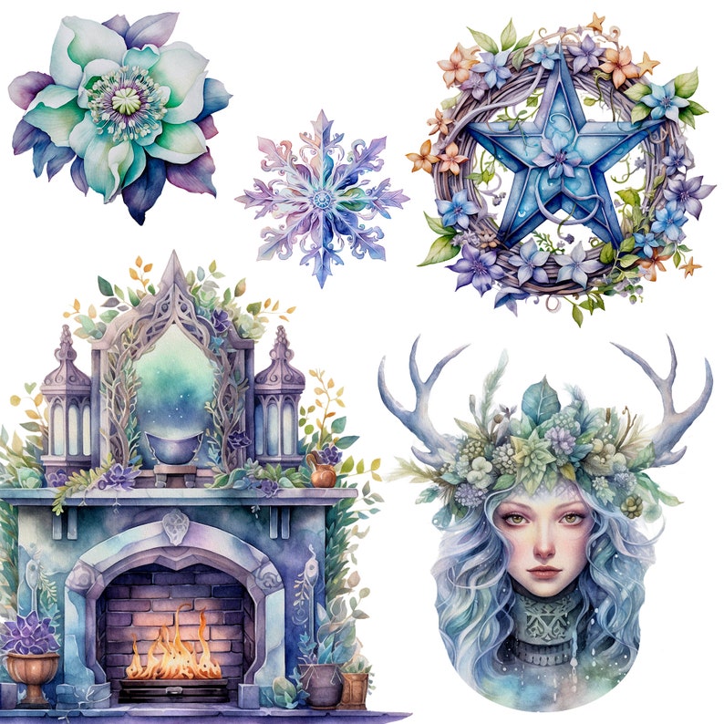 Imbolc Clipart Set End of Winter Celebration Wiccan & Pagan February ...