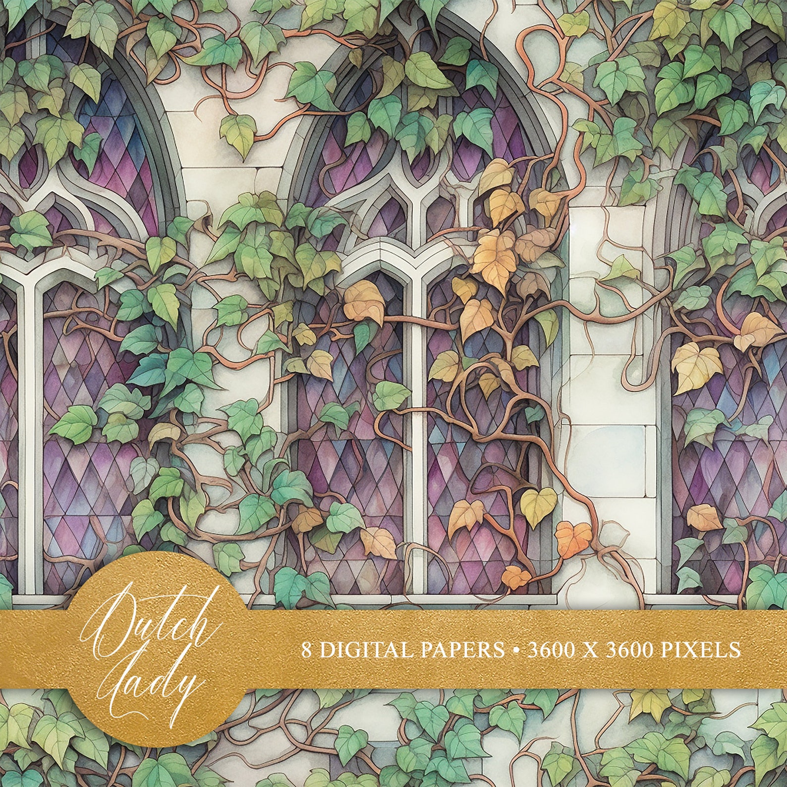 Halloween Vines Digital Backgrounds Scrapbook Paper Seamless Samhain ...