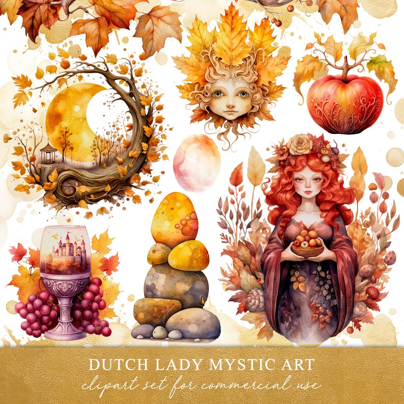 Wiccan Wheel of the Year Clipart Bundle Imbolc, Ostara, Beltane, Litha ...