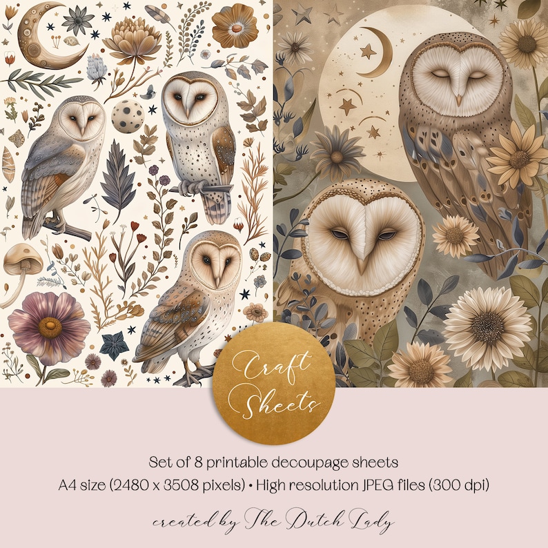 Owl Theme PRINTABLE Journal Paper Pack, Digital Scrapbook Papers ...