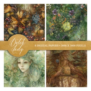 Celtic Fairytale Digital Backgrounds - Printable Scrapbook Paper ...