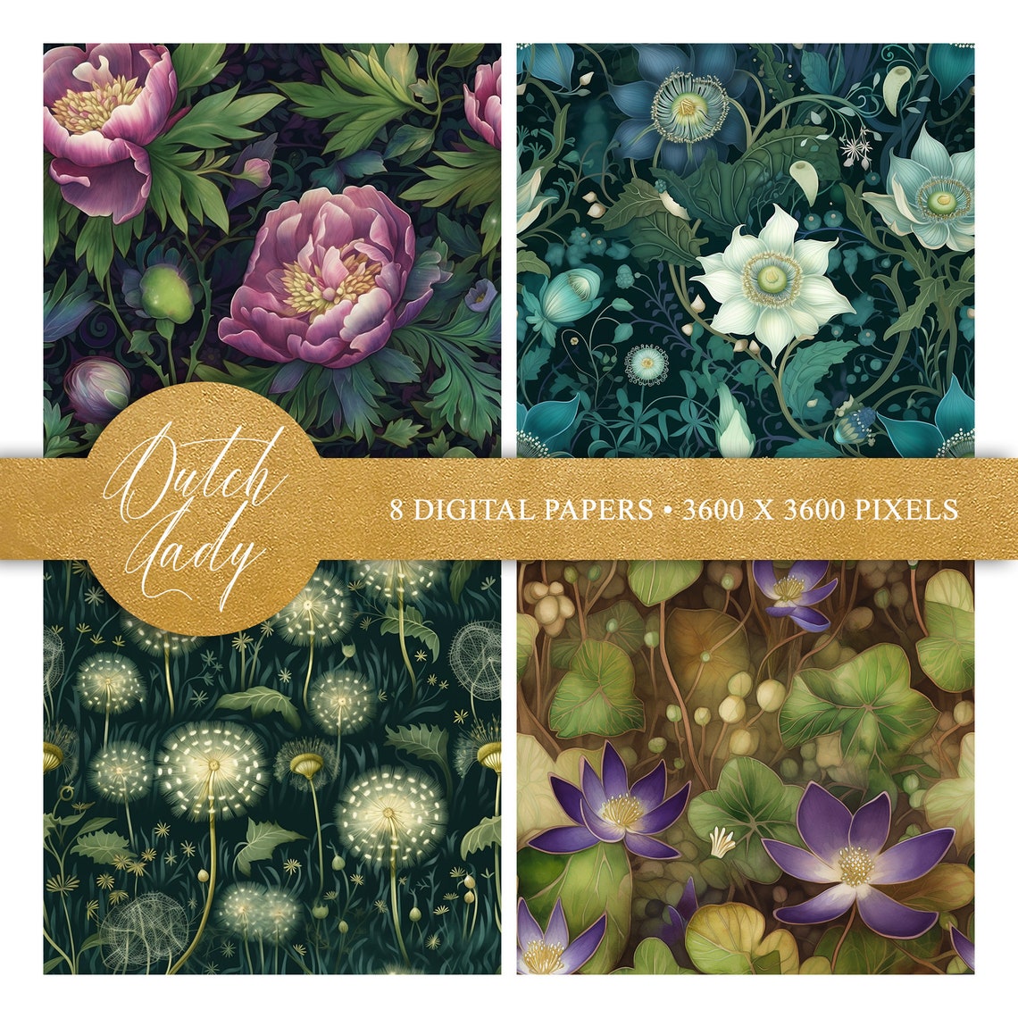 Forest Foliage Digital Backgrounds - Printable Scrapbook Paper ...