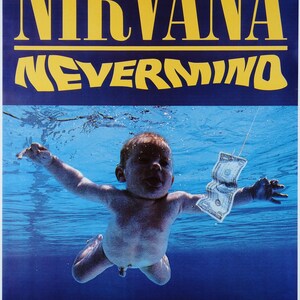 Nirvana Nevermind Vintage Poster Kurt Cobain Grunge Rock Seattle Music ...