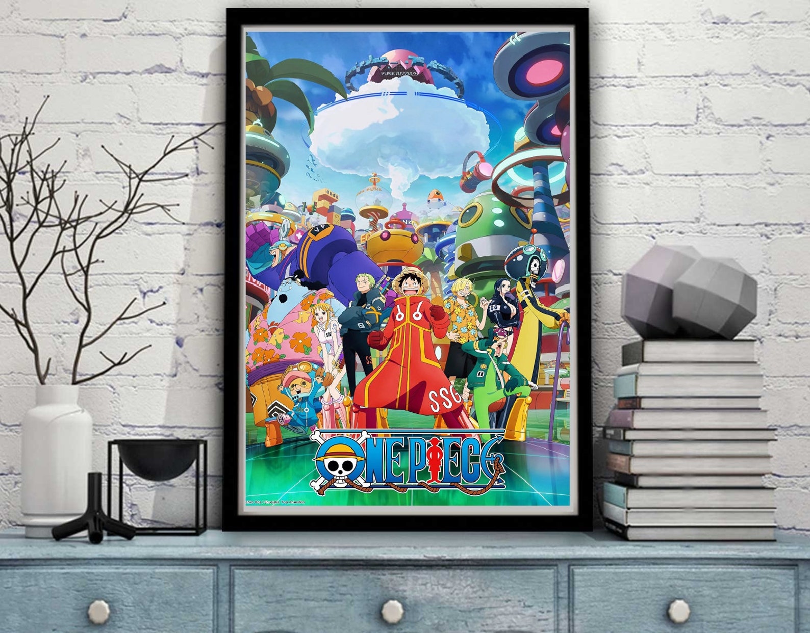 One Peace Animation Anime Poster Print Fire Water Land Air Kids Room ...